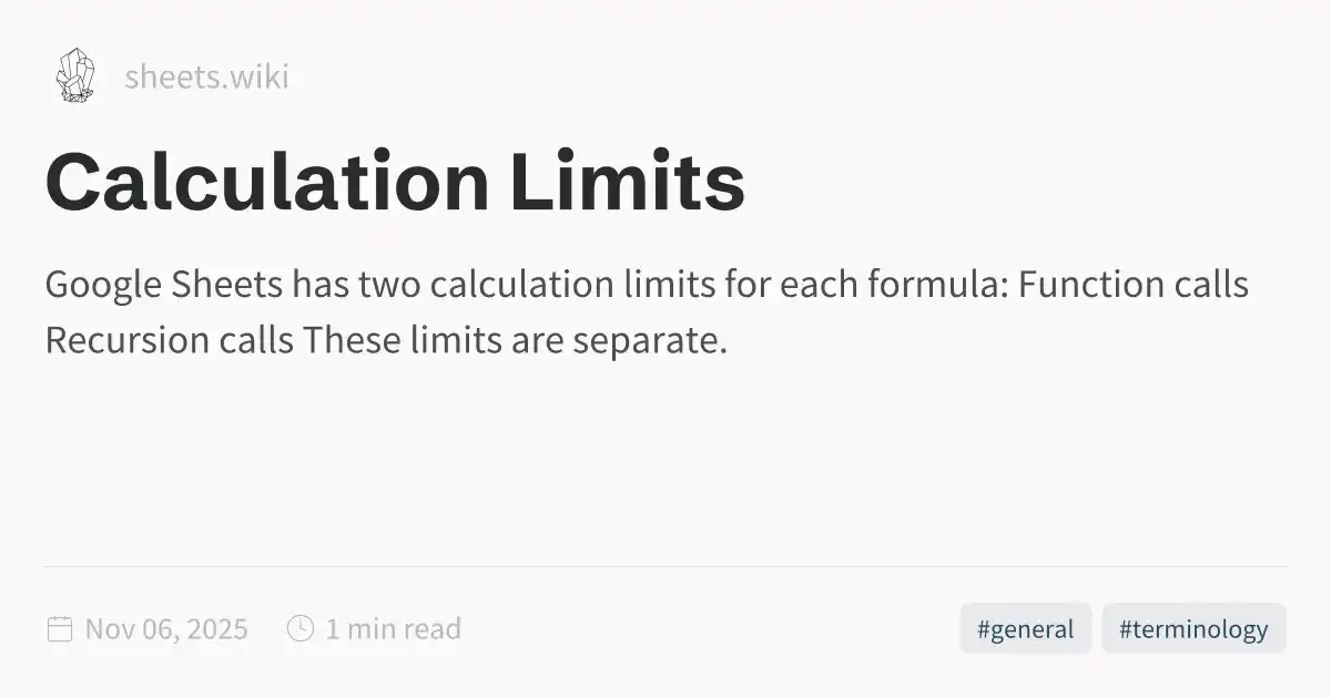 Calculation Limits